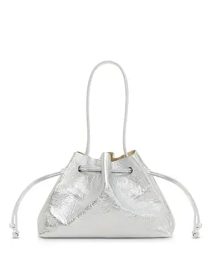 MANSUR GAVRIEL Metallic Suede Drawstring Pouchette - Silver