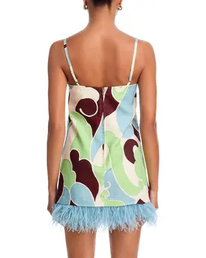 Cara Cara Valencia Feathered Mini Dress