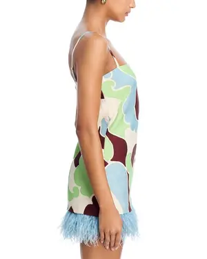 Cara Cara Valencia Feathered Mini Dress