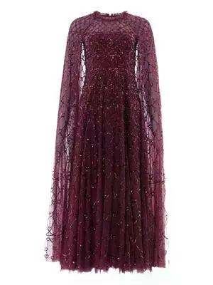 NEEDLE & THREAD Heart-pattern Sequin Midi Dress