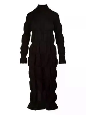 IOANA CIOLACU High-neck Tiered Dress - Black