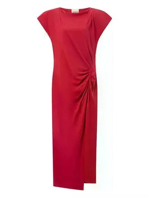 Isabel Marant Nadela Draped Slit Maxi Dress - Red
