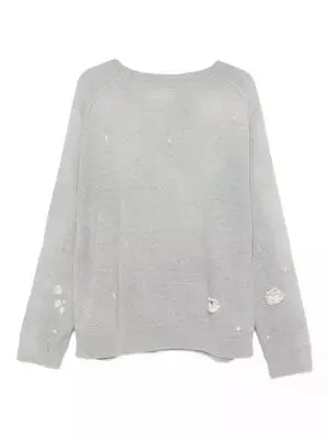 Needles Butterfly-patch Distressed Sweater