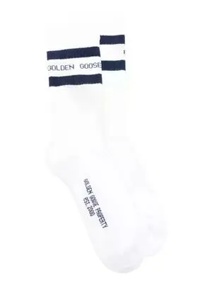 Golden Goose Striped Socks - White