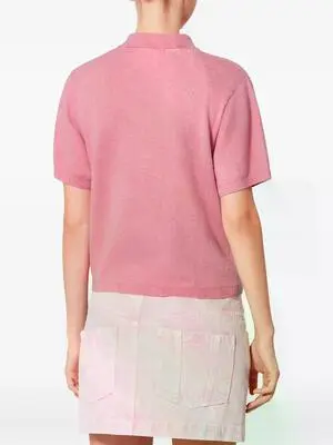 MARANT ETOILE Althea Buttoned Logo Polo Top - Pink
