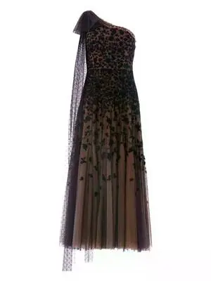 NEEDLE & THREAD Sylvia Rose One-shoulder Midi Dress