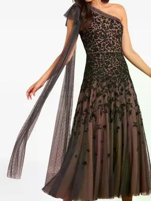 NEEDLE & THREAD Sylvia Rose One-shoulder Midi Dress
