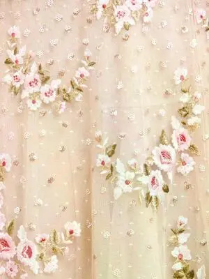 NEEDLE & THREAD Crescent Roses Cape-detail Midi Dress