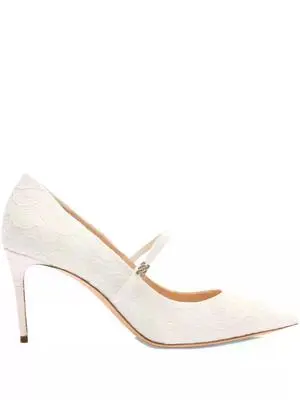 Casadei 80mm Julia Penny Liberty Pumps - White