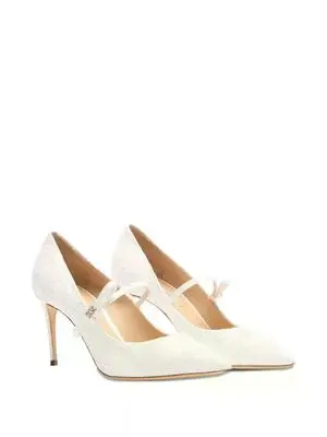 Casadei 80mm Julia Penny Liberty Pumps - White