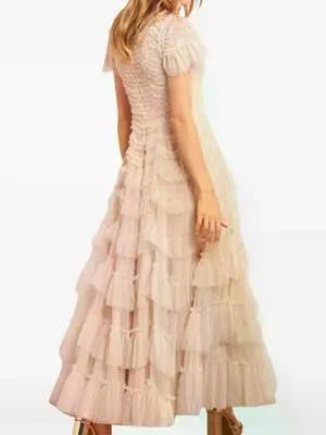 NEEDLE & THREAD Aviana Ruffled V-neck Midi Dress