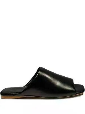 LA ROSE Nappa Sabot Sandals - Black