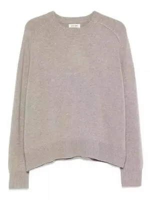 Soft Goat Boyfriend Ribbed Crew-neck Knitwear - Grey