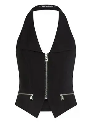 Karl Lagerfeld Zip Halterneck Vest