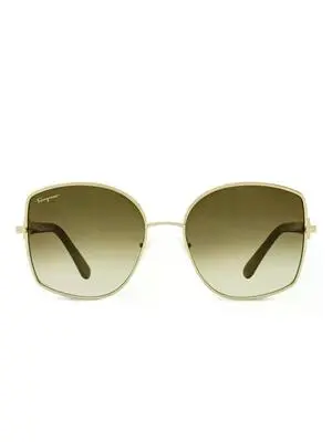 FERRAGAMO Gancini Butterfly-frame Sunglasses - Gold