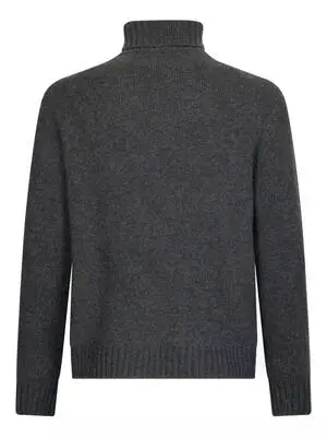 BALLANTYNE Jacquard Graphic Turtleneck Sweater - Grey
