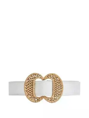Pamela Munson Woven Buckle Belt - White