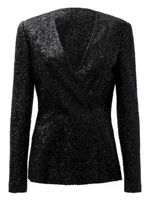 F.IT Sequin-embellished Blazer - Black