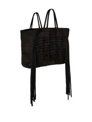 IOANA CIOLACU Large Fringed Tote Bag - Black