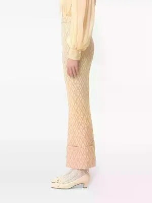 Valentino Garavani V Lurex Jacquard Trousers - Neutrals