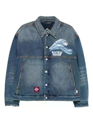 Moose Knuckles Graphic Print Denim Jacket