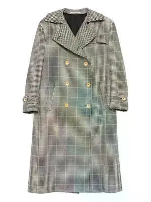 Tagliatore Double-breasted Houndstooth Trench Coat