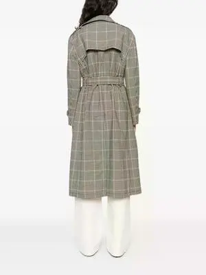 Tagliatore Double-breasted Houndstooth Trench Coat