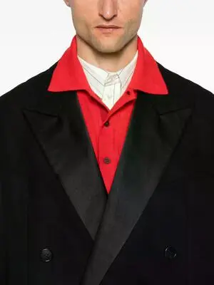 LANVIN Satin Lapel Overcoat