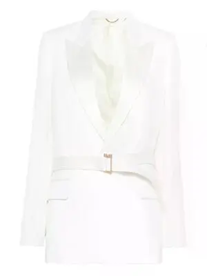Victoria Beckham Belted Lapel Blazer - White