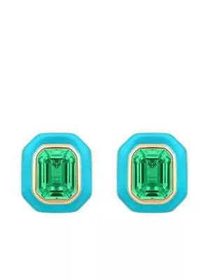 Goshwara 18k Yellow Turquoise Embellished Earrings - Gold