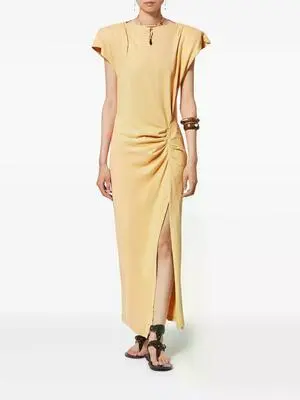 Isabel Marant Étoile Nadela Ruched Slit Maxi Dress - Yellow
