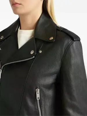 Bally Leather Zip-up Biker Jacket