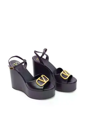 Valentino Garavani Logo-plaque Wedge Sandals