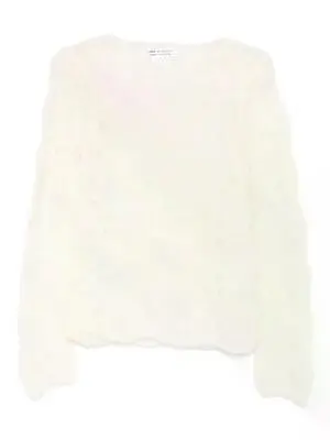 Comme Des Garçons Open-knit Wool Sweater - Neutrals