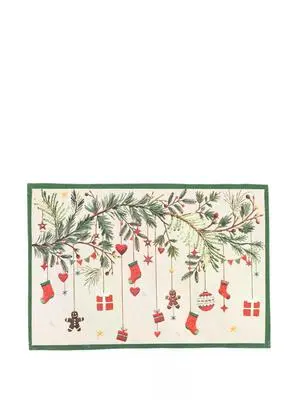 TESSITURA TOSCANA TELERIE Rudy Tiptapp Christmas-print Rug - Neutrals