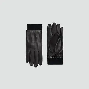 Theory Nappa Leather Tech Gloves - Black