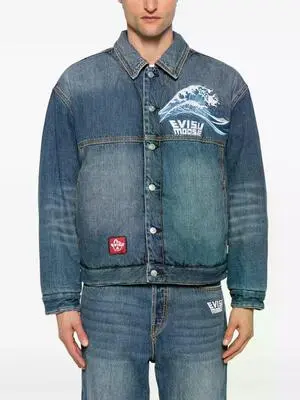 Moose Knuckles X Evisu Graphic Print Denim Jacket