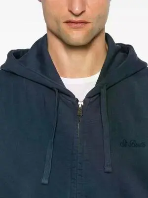 MC2 SAINT BARTH Zip Hooded Mercer Light Sweater - Blue