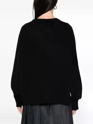 Soft Goat Boyfriend Crew-neck Knitwear - Black
