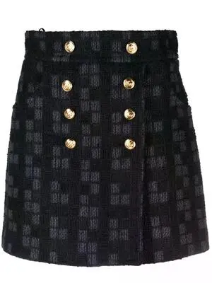 Gucci Double-breasted Tweed Miniskirt