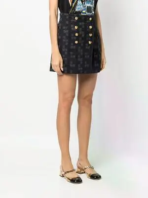 Gucci Double-breasted Tweed Miniskirt