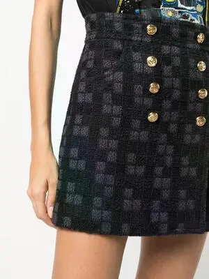 Gucci Double-breasted Tweed Miniskirt