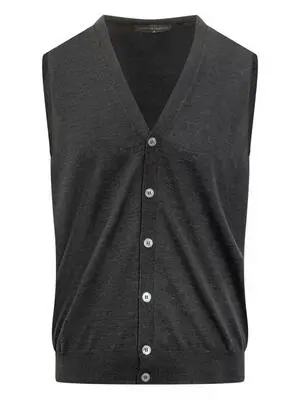 FILIPPO DE LAURENTIIS Buttoned Wool Gilet - Grey