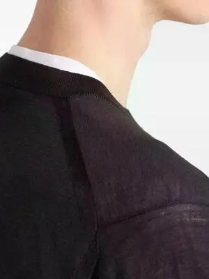 Prada Logo-embroidered Crew-neck Sweater - Black