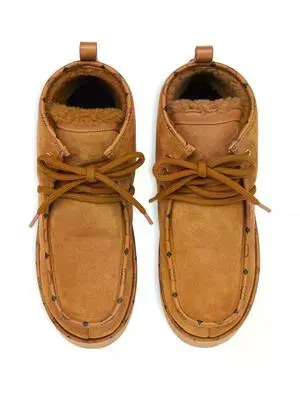 Mcm Suede Platform Ankle Boots