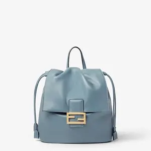 Fendi Ff Clasp Mercury Blue Calfskin Backpack