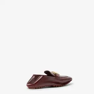 Fendi Ff Baguette Burgundy Nappa Leather Loafers