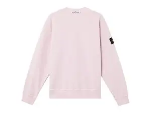 Stone Island Heavy Fleece Organic Cotton Crewneck Sweatshirt - Pink