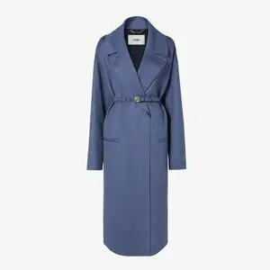 Fendi Oversized Double-face Cashmere Coat With Fur Lapels