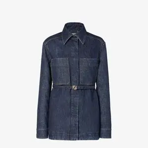 Fendi Single-breasted Denim Jacket - Blue